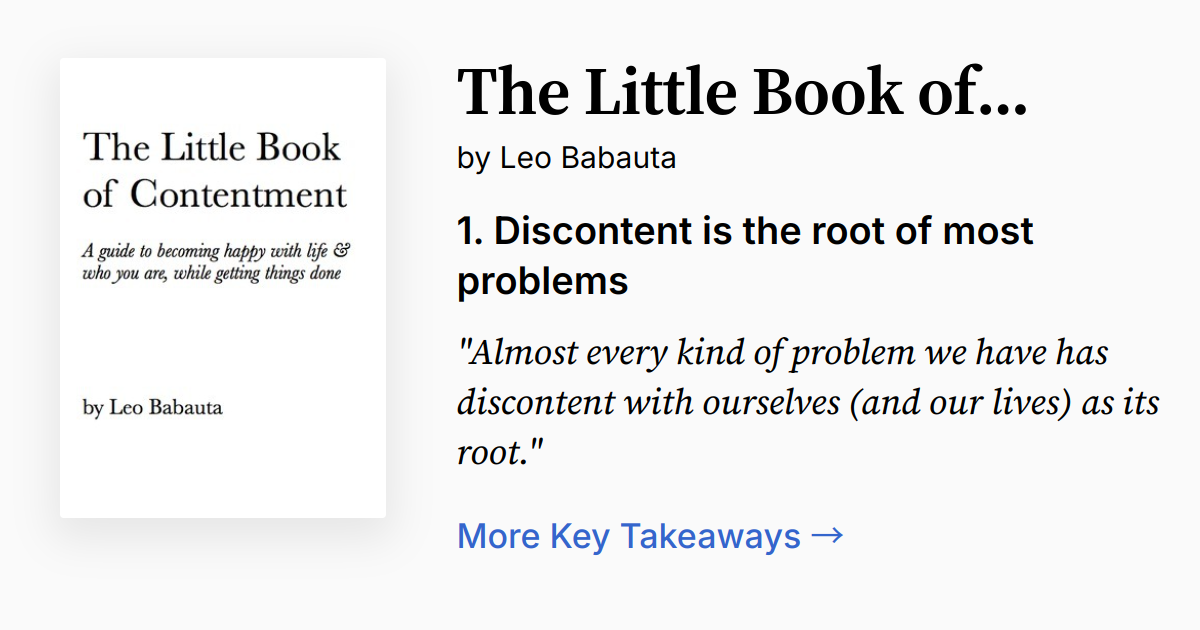 The Little Book of Contentment | Summary, Audio, Quotes