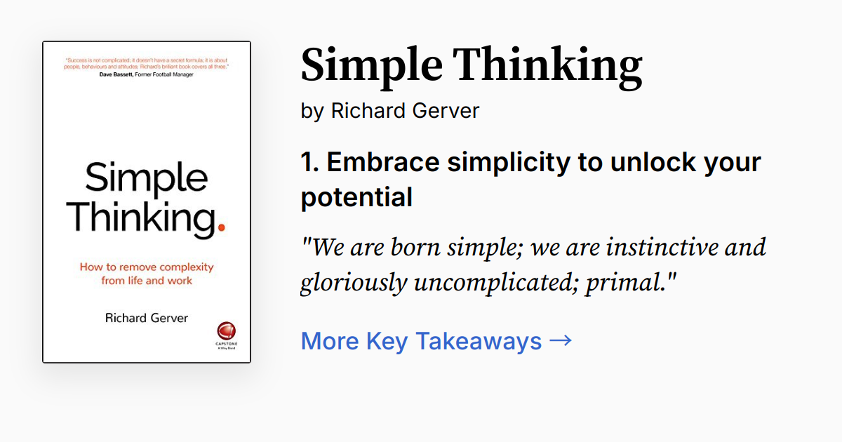 Simple Thinking | Summary, Audio, Quotes, FAQ