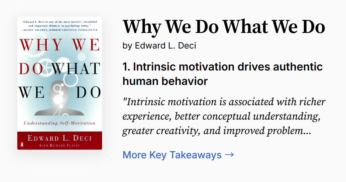 Why We Do What We Do | Summary, Audio, Quotes, FAQ