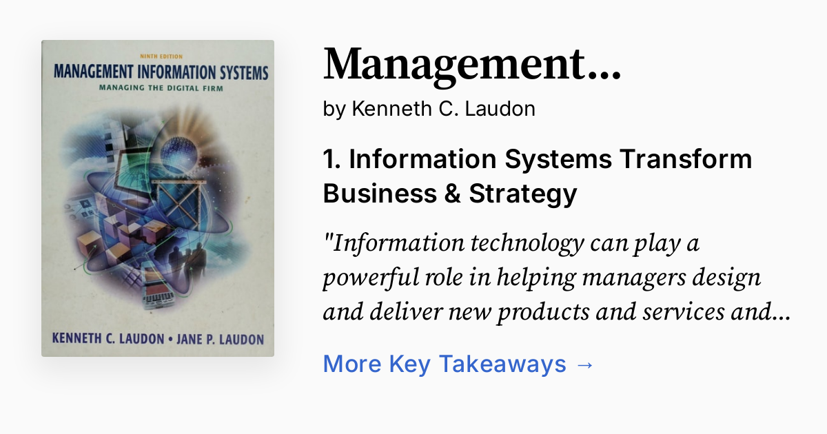 Management Information Systems | Summary, Audio, Quotes