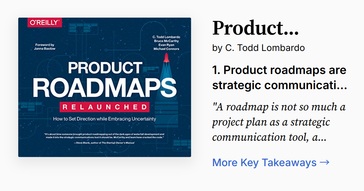 Product Roadmaps Relaunched | Summary, Quotes, FAQ, Audio