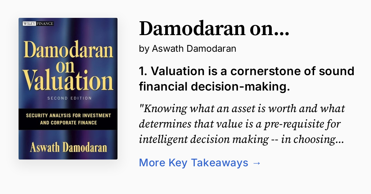 Damodaran on Valuation | Summary, Quotes, FAQ, Audio