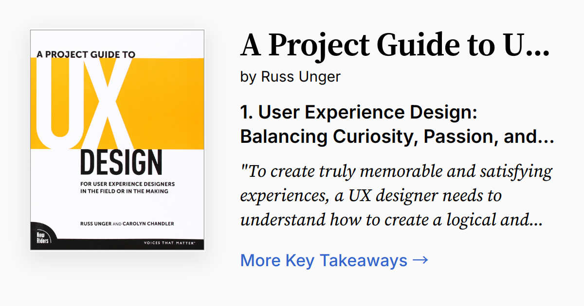 A Project Guide to UX Design | Summary, Quotes, FAQ, Audio