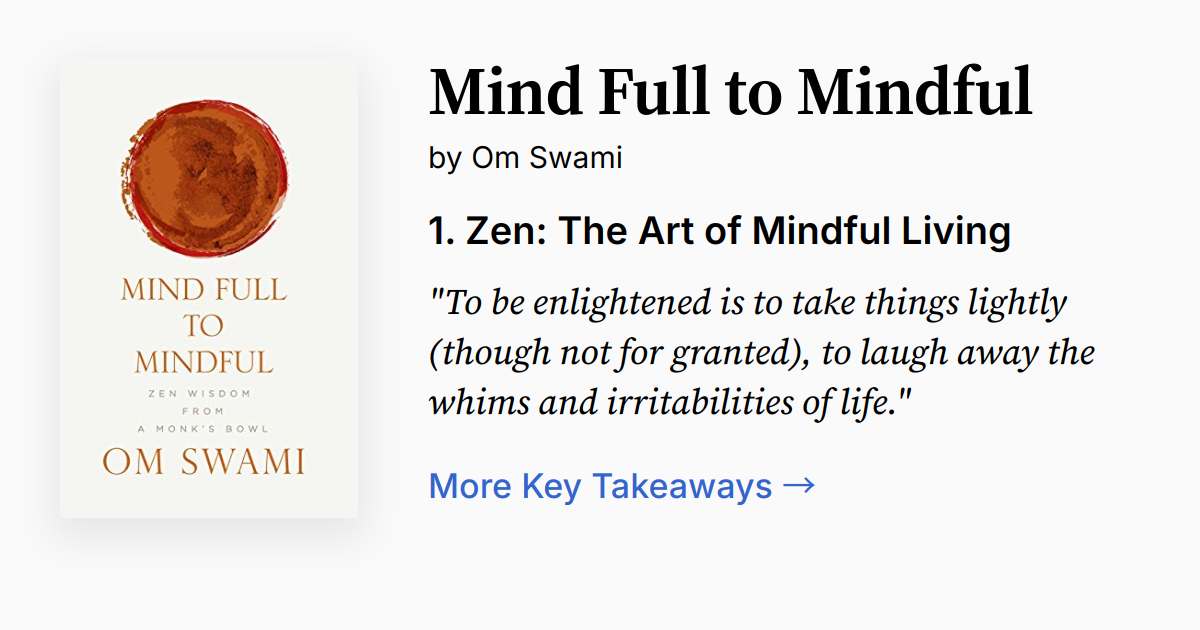 Mind Full to Mindful | Summary, Audio, Quotes, FAQ