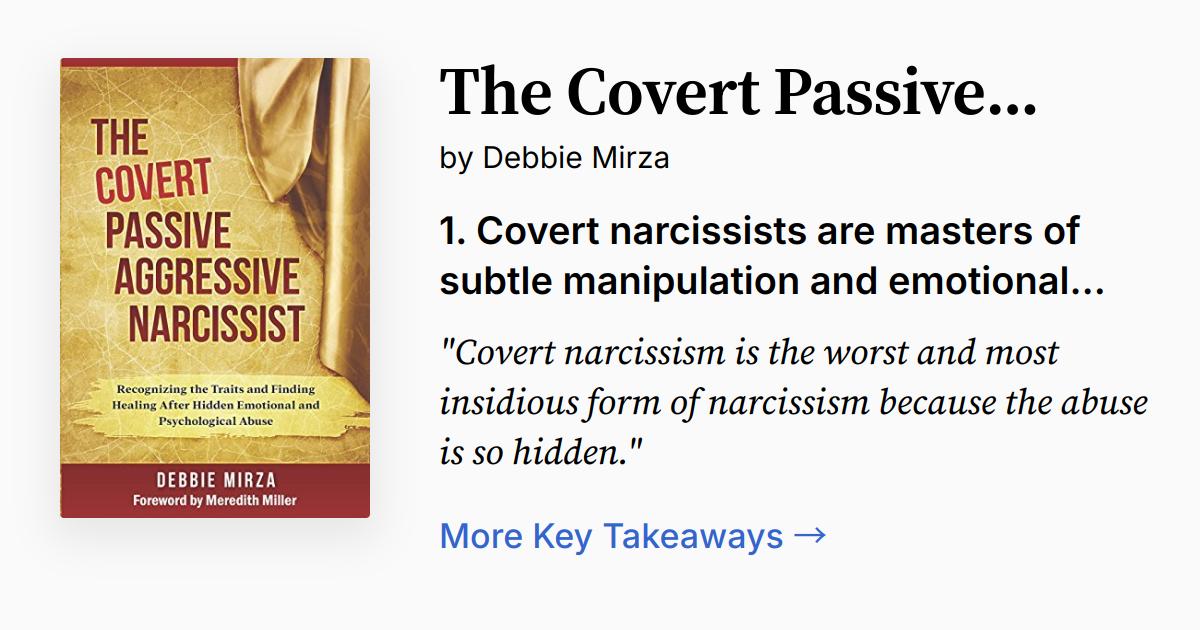 The Covert Passive Aggressive Narcissist | Summary, Audio, Quotes, FAQ