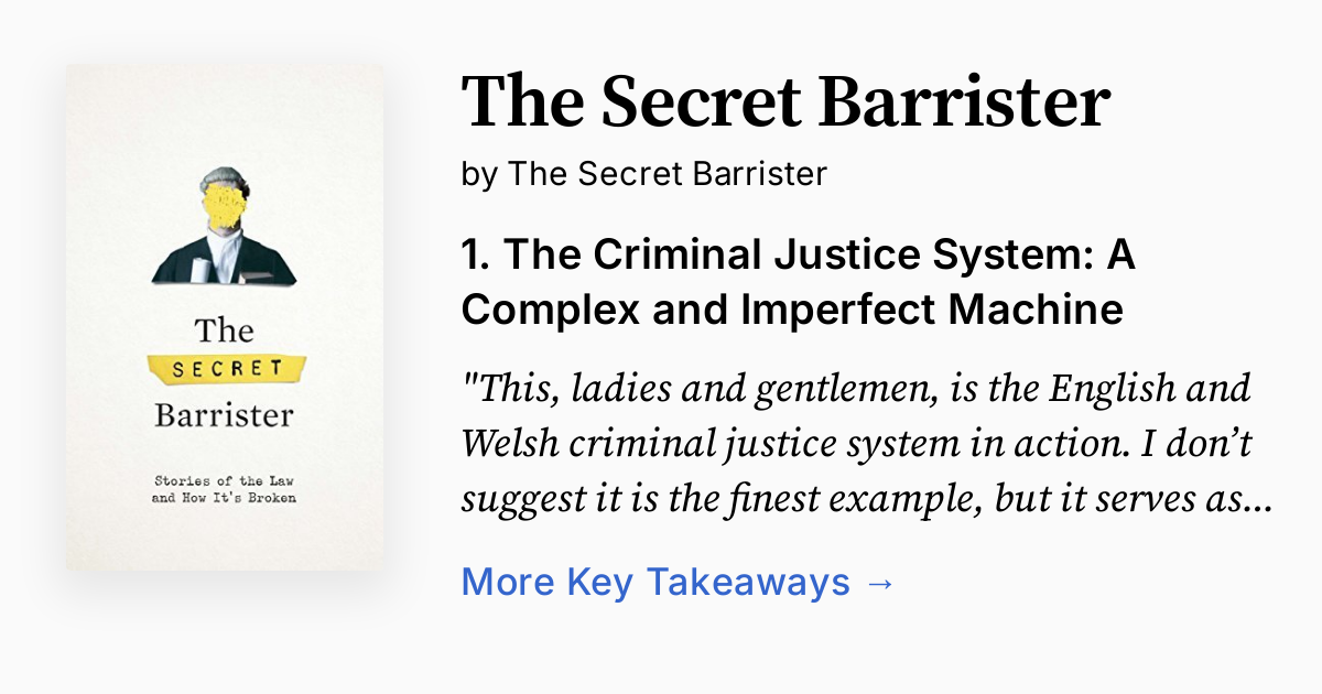 The Secret Barrister | Summary, Quotes, Audio