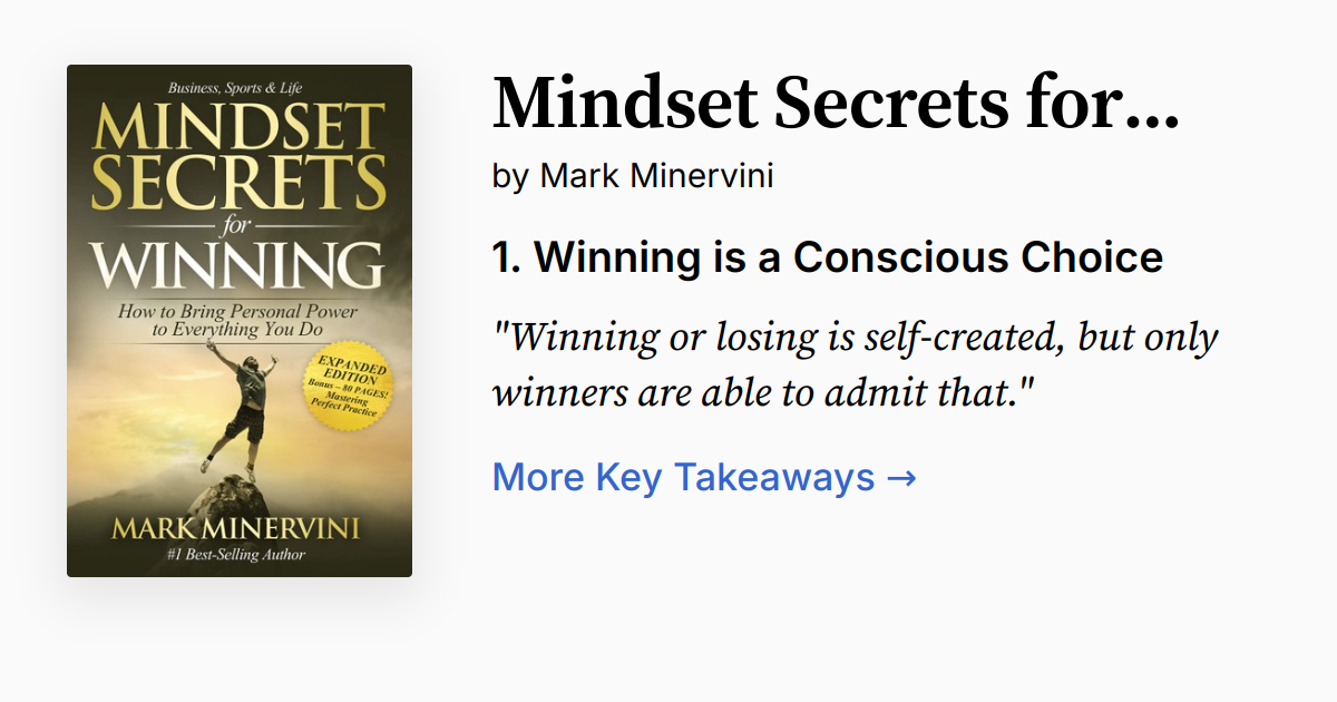 Mindset Secrets for Winning | Summary, Audio, Quotes, FAQ