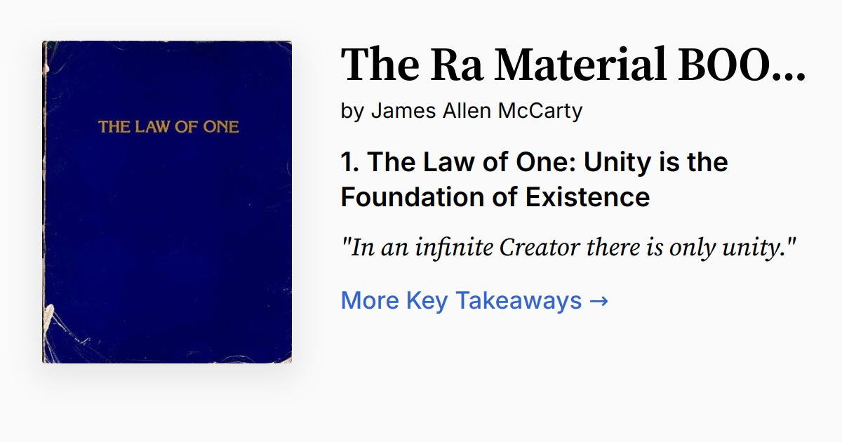 The Ra Material BOOK ONE | Summary, Quotes, FAQ, Audio