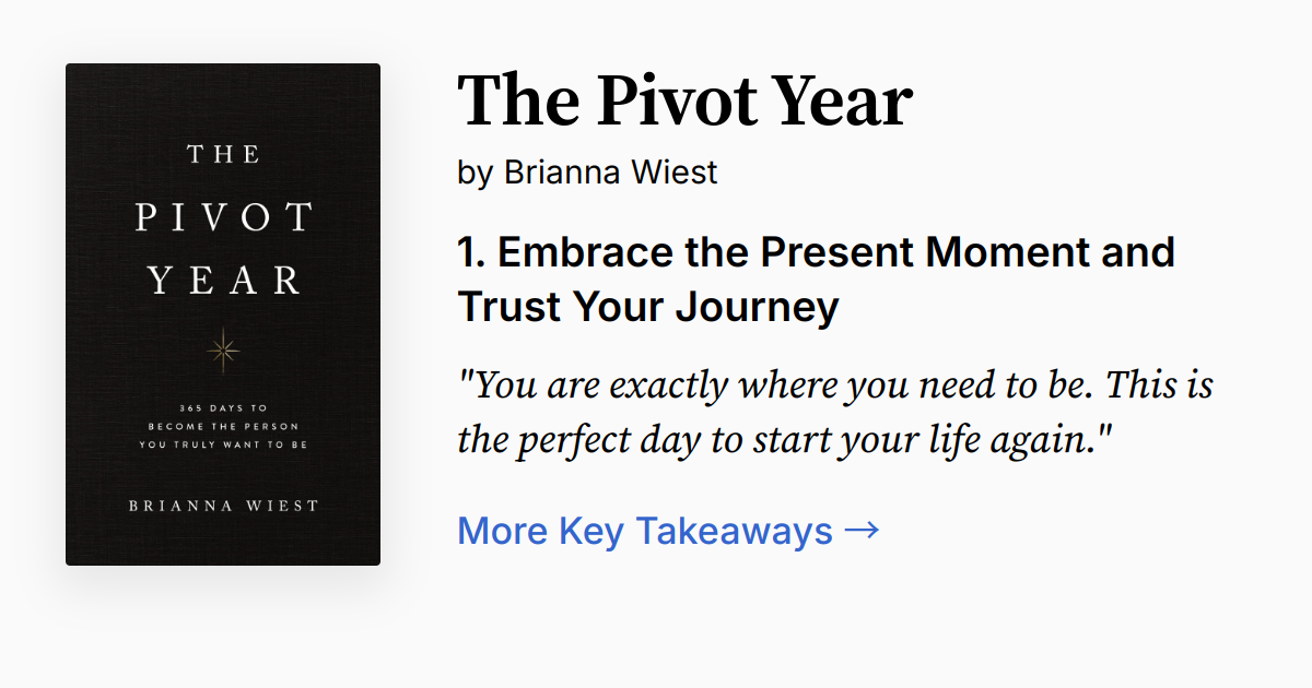 The Pivot Year by Brianna Wiest | Summary, Quotes, FAQ, Audio