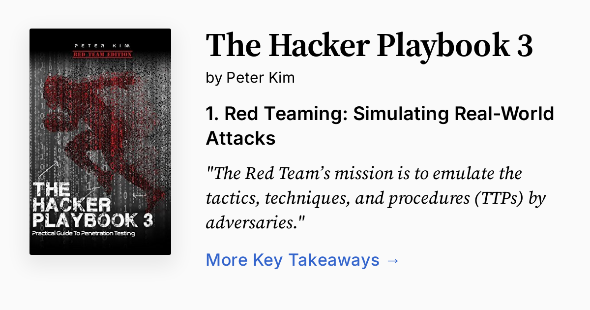 The Hacker Playbook 3 | Summary, Quotes, FAQ, Audio