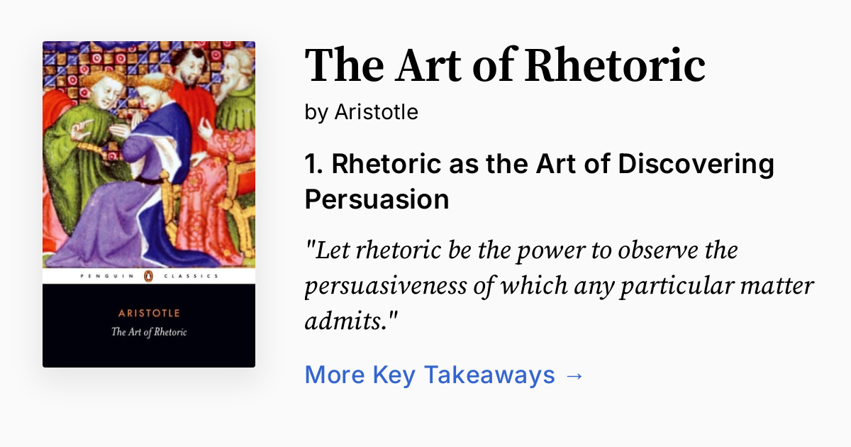 The Art of Rhetoric | Summary, Quotes, FAQ, Audio