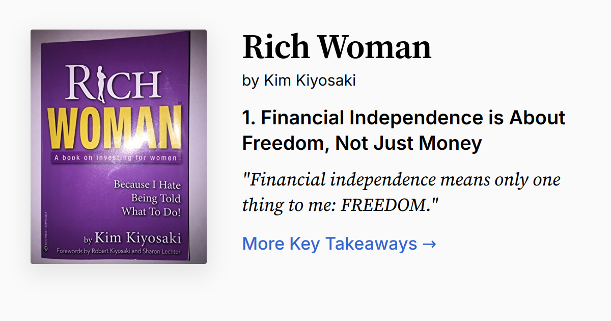 Rich Woman by Kim Kiyosaki | Summary, Audio, Quotes, FAQ