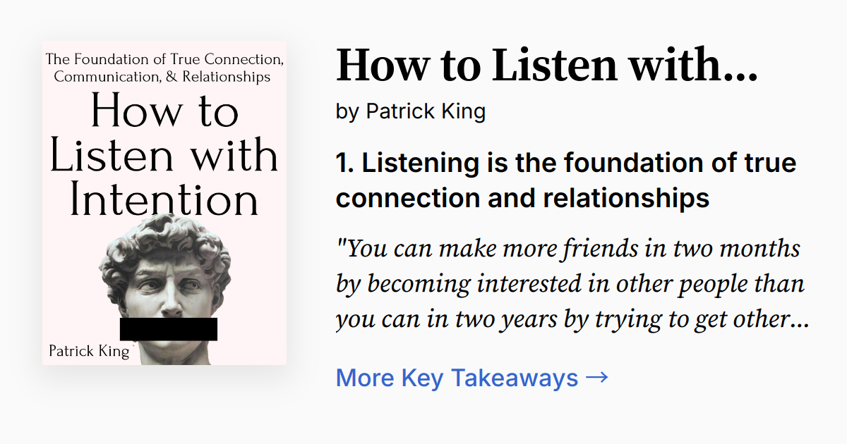 How to Listen with Intention | Summary, Audio, Quotes, FAQ