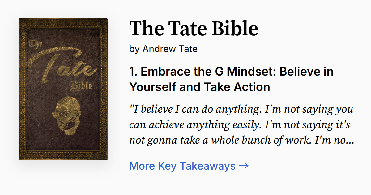 The Tate Bible by Andrew Tate | Summary, Audio, Quotes, FAQ