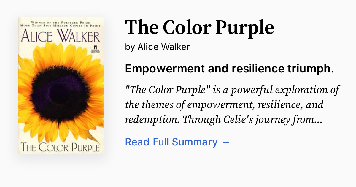 The Color Purple | Summary, Analysis, FAQ