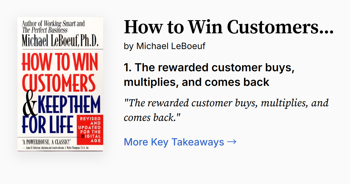 How to Win Customers and Keep Them for Life | Summary, Audio, Quotes