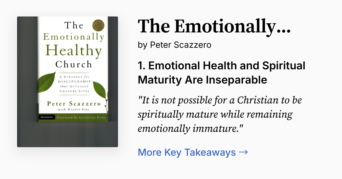The Emotionally Healthy Church | Summary, Audio, Quotes, FAQ