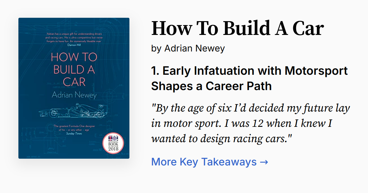 How To Build A Car | Summary, Quotes, FAQ, Audio