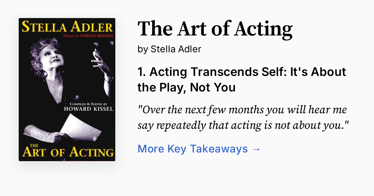 The Art of Acting | Summary, Audio, Quotes, FAQ