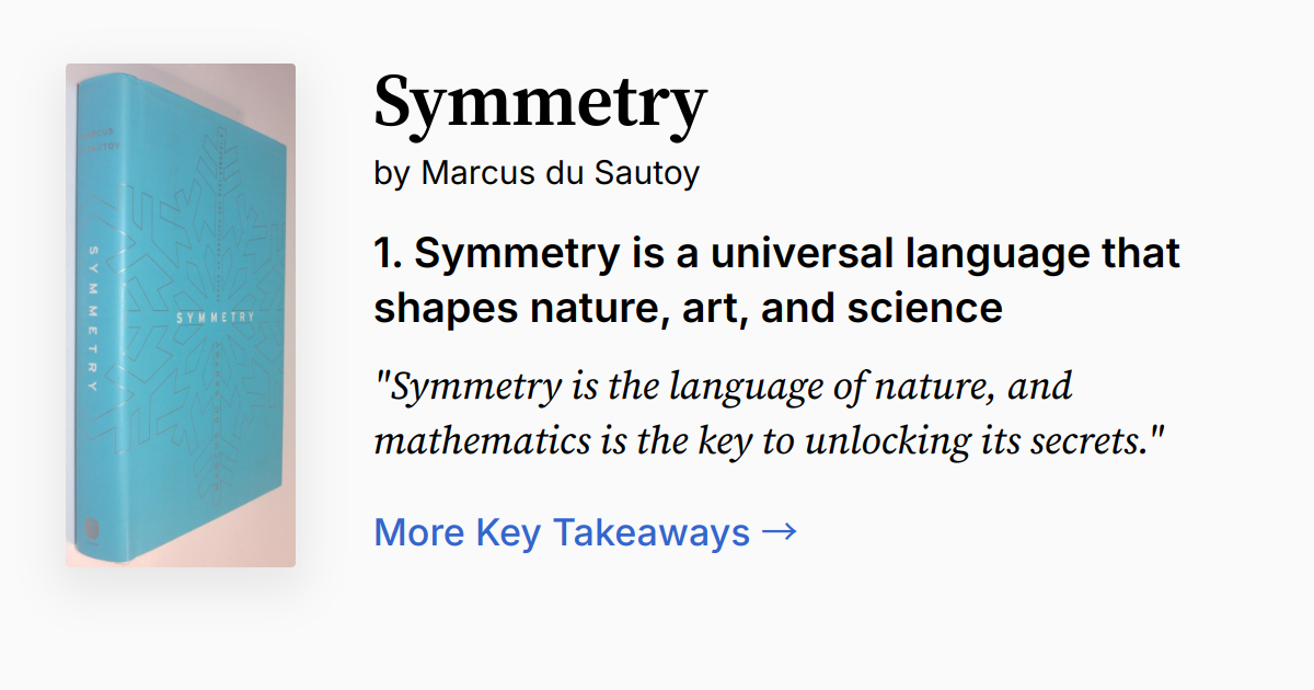Symmetry by Marcus du Sautoy | Summary, Audio, Quotes, FAQ
