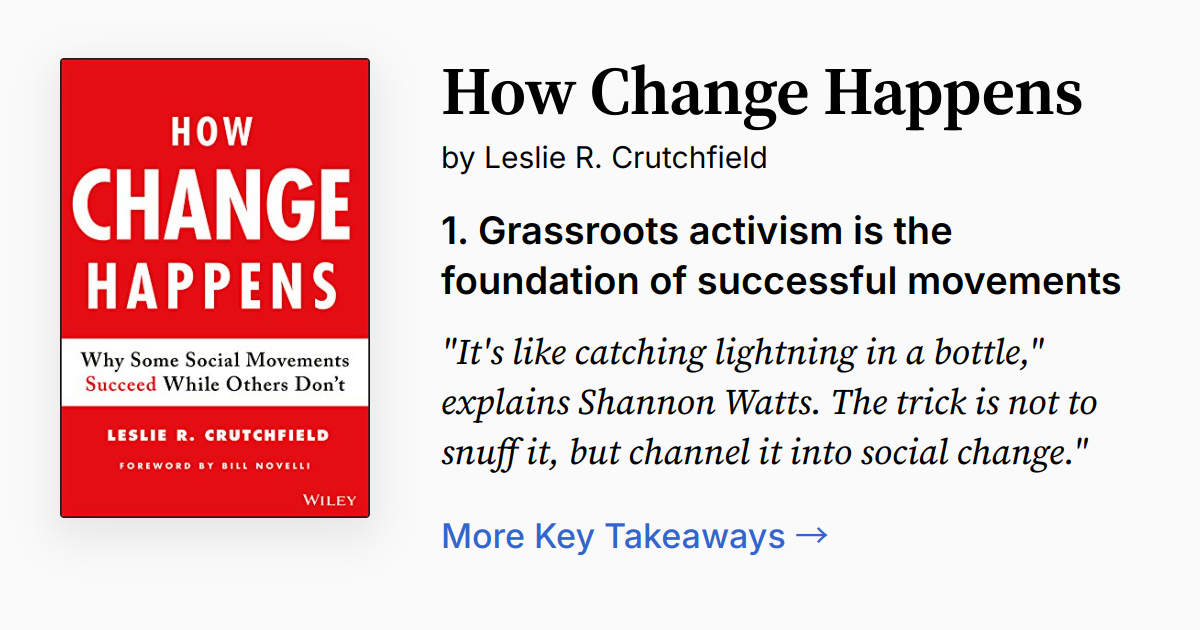 How Change Happens | Summary, Audio, Quotes