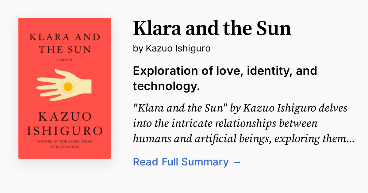 Klara and the Sun | Summary, Audio, Analysis, FAQ