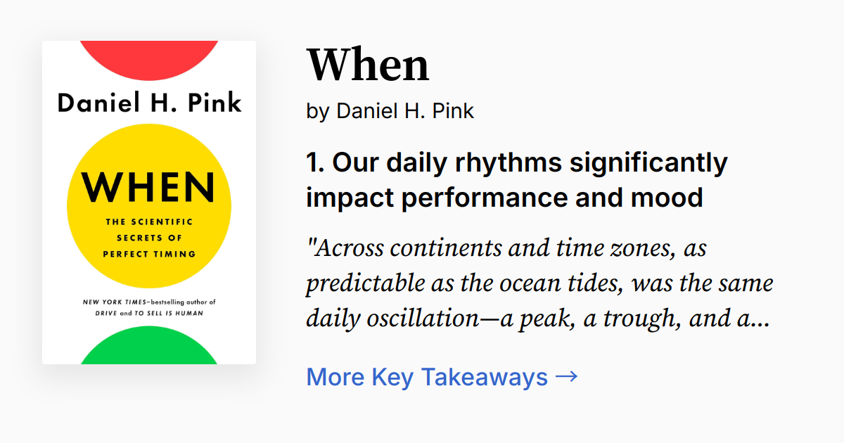 When by Daniel H. Pink | Summary, Audio, Quotes, FAQ
