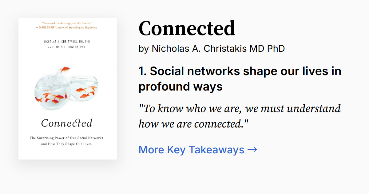 Connected by Nicholas A. Christakis | Summary, Quotes, FAQ, Audio