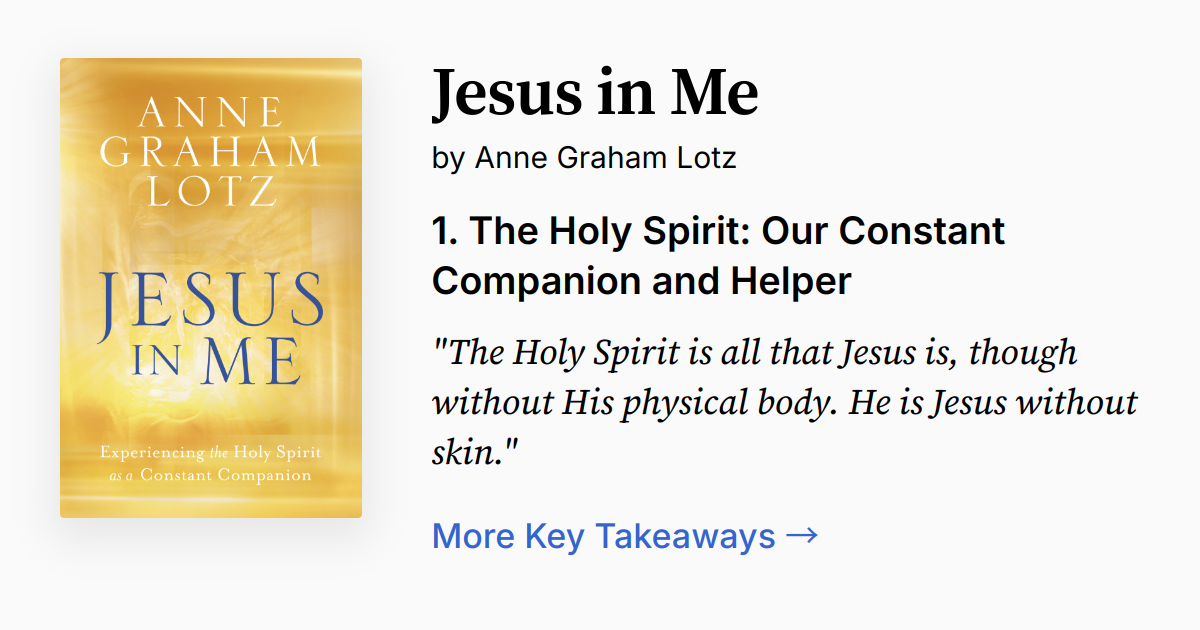 Jesus in Me by Anne Graham Lotz | Summary, Quotes, FAQ, Audio