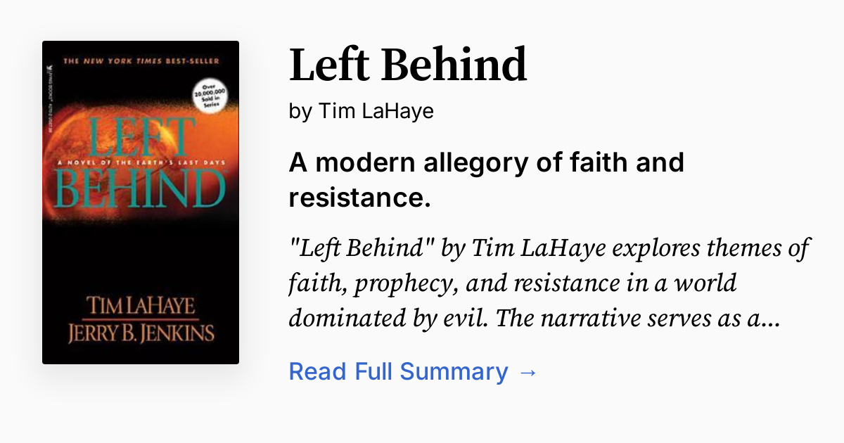 Left Behind by Tim LaHaye | Summary, Analysis, FAQ