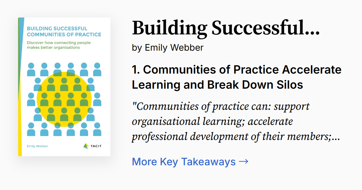 Building Successful Communities of Practice | Summary, Audio, Quotes