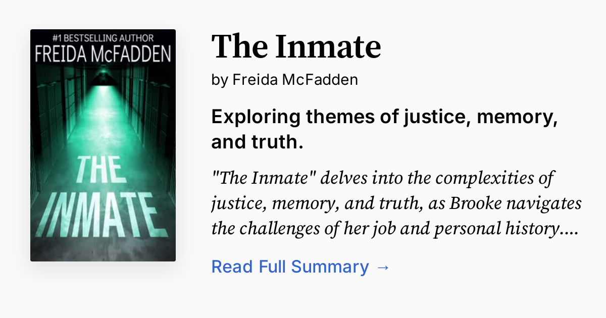 The Inmate by Freida McFadden | Summary, Analysis, FAQ
