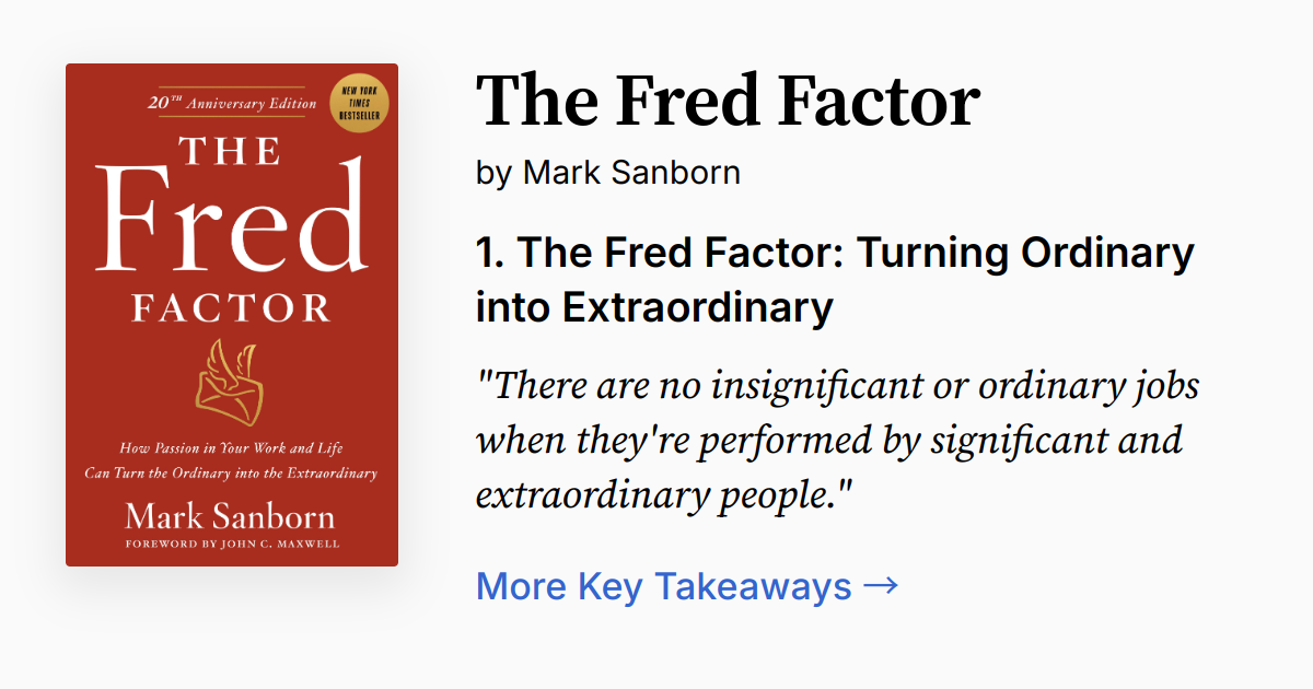 The Fred Factor | Summary, Quotes, FAQ, Audio