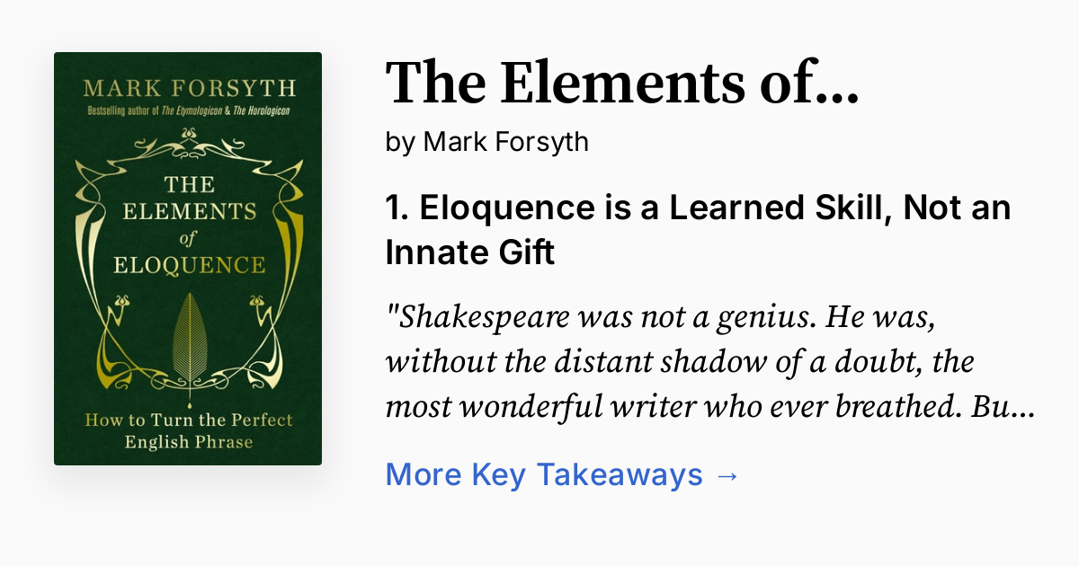 The Elements of Eloquence | Summary, Quotes, FAQ, Audio