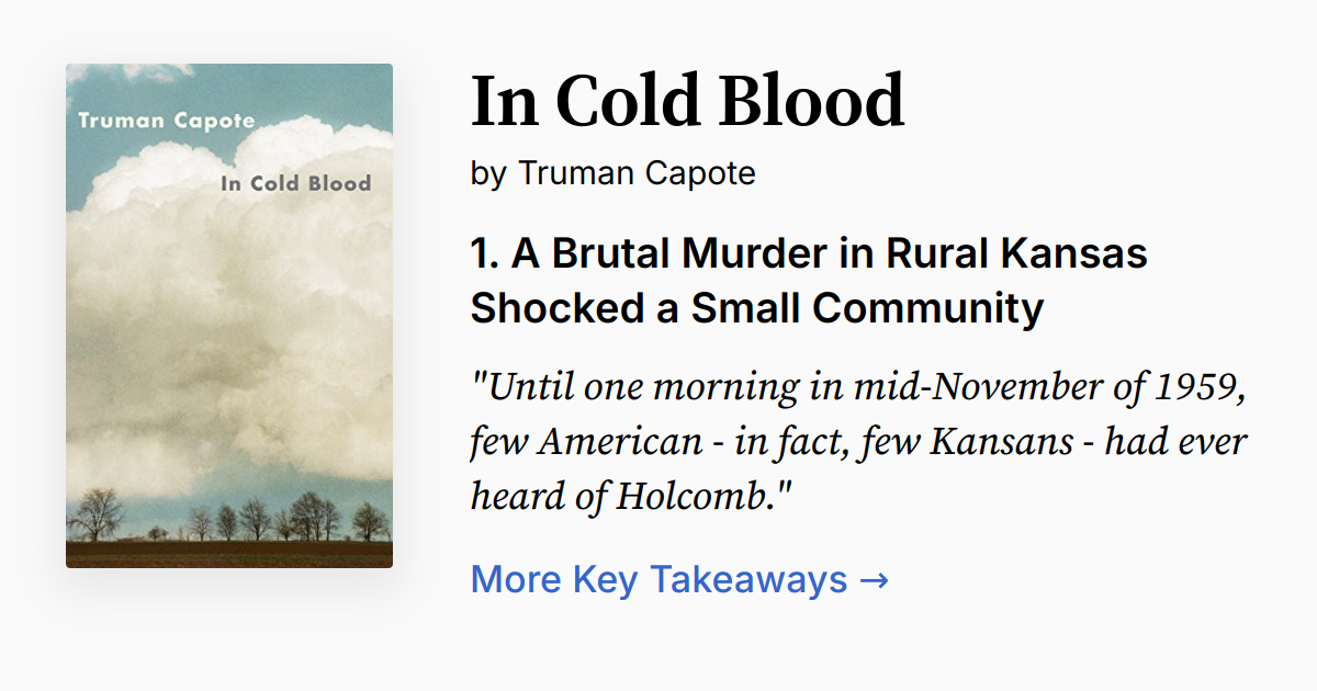 In Cold Blood by Truman Capote | Summary, Audio, Quotes, FAQ