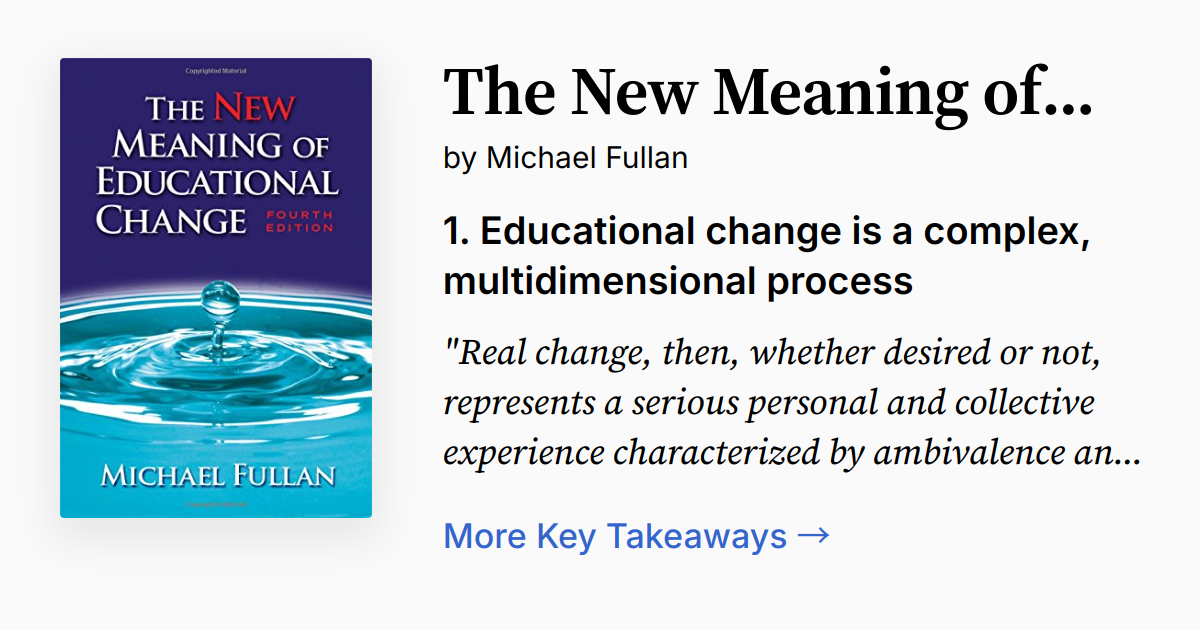 The New Meaning of Educational Change | Summary, Audio, Quotes, FAQ