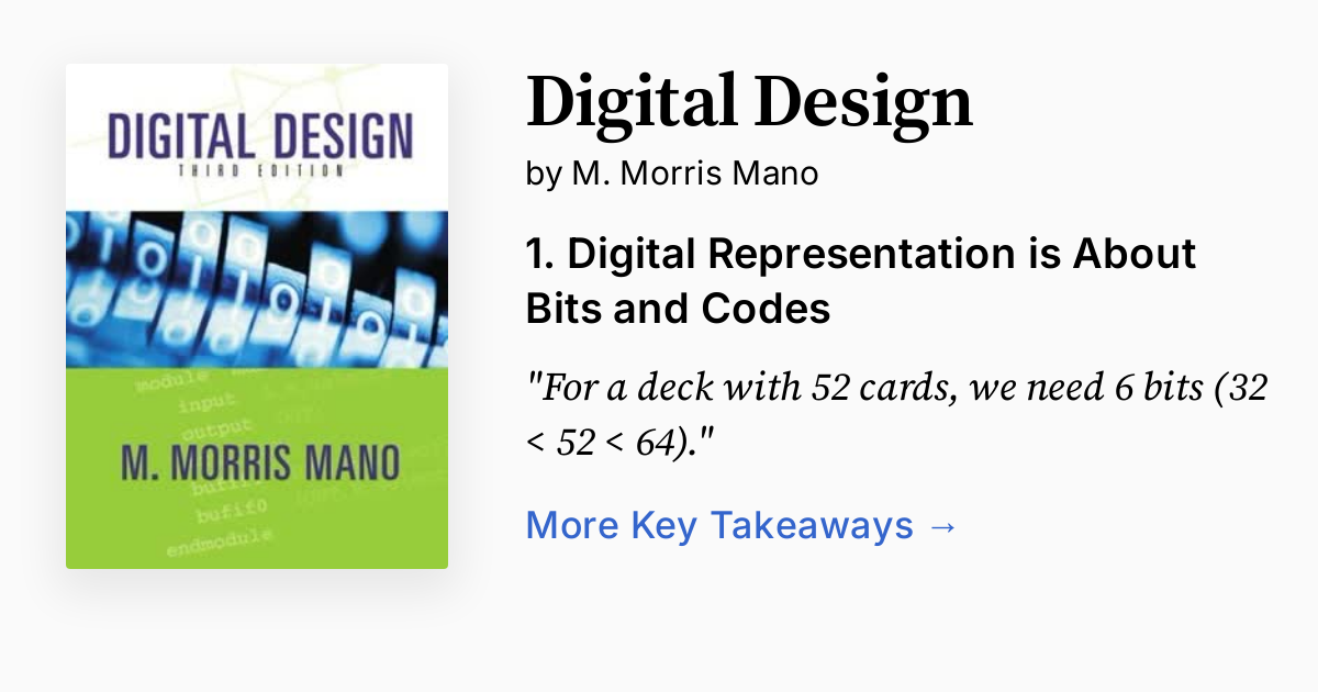 Digital Design by M. Morris Mano | Summary, Quotes, FAQ, Audio