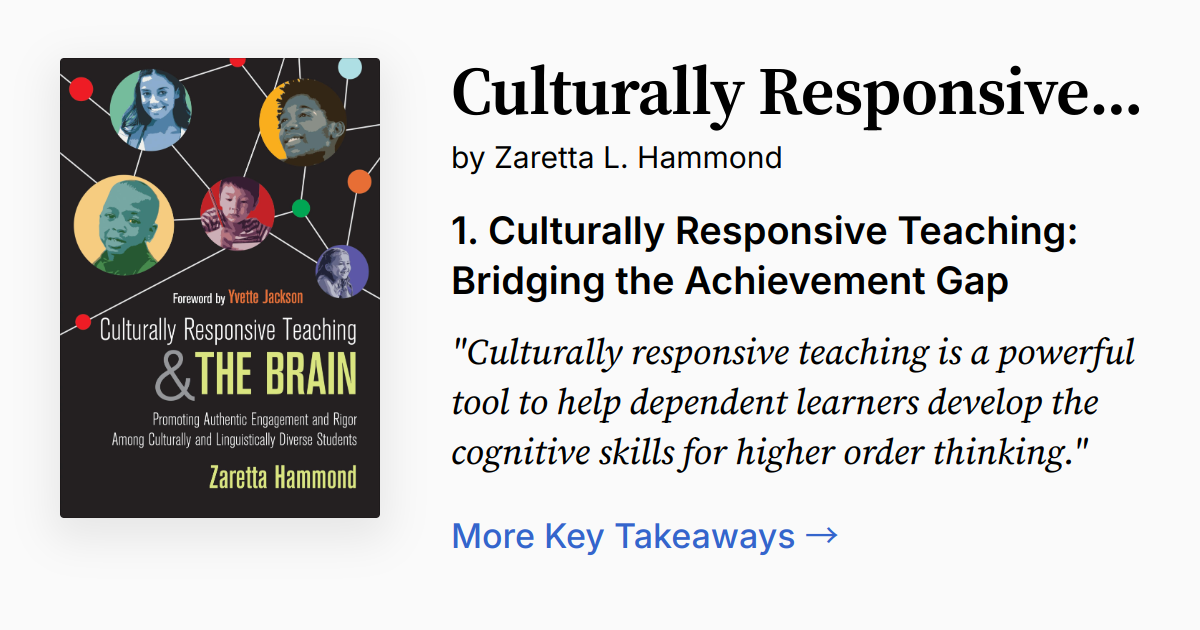 Culturally Responsive Teaching and The Brain | Summary, Audio, Quotes, FAQ
