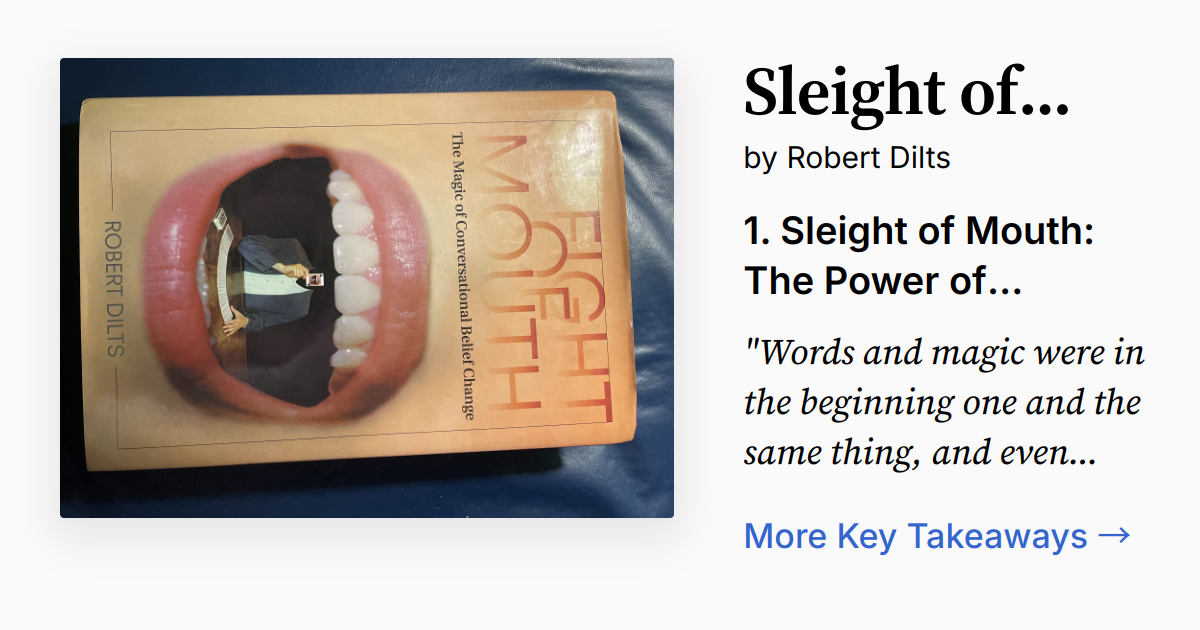 Sleight of Mouth | Summary, Audio, Quotes, FAQ