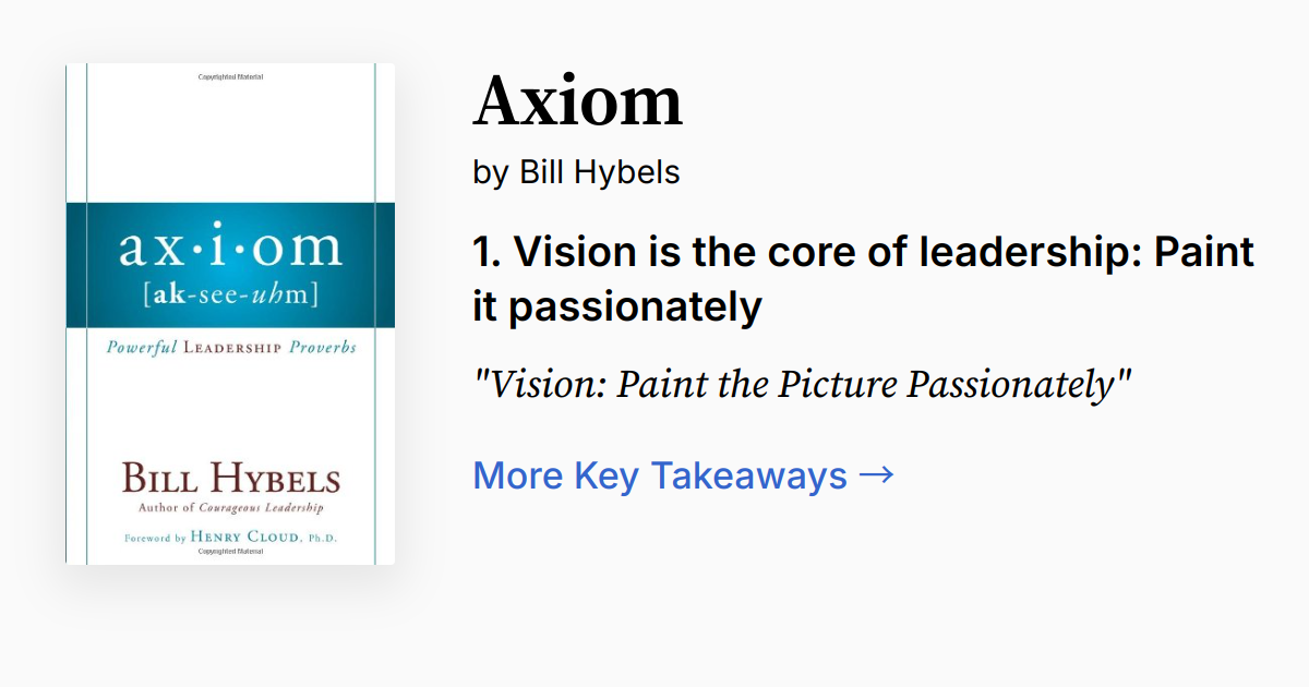Axiom by Bill Hybels | Summary, Audio, Quotes, FAQ