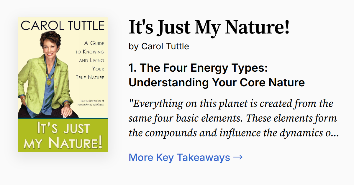 It's Just My Nature! | Summary, Audio, Quotes