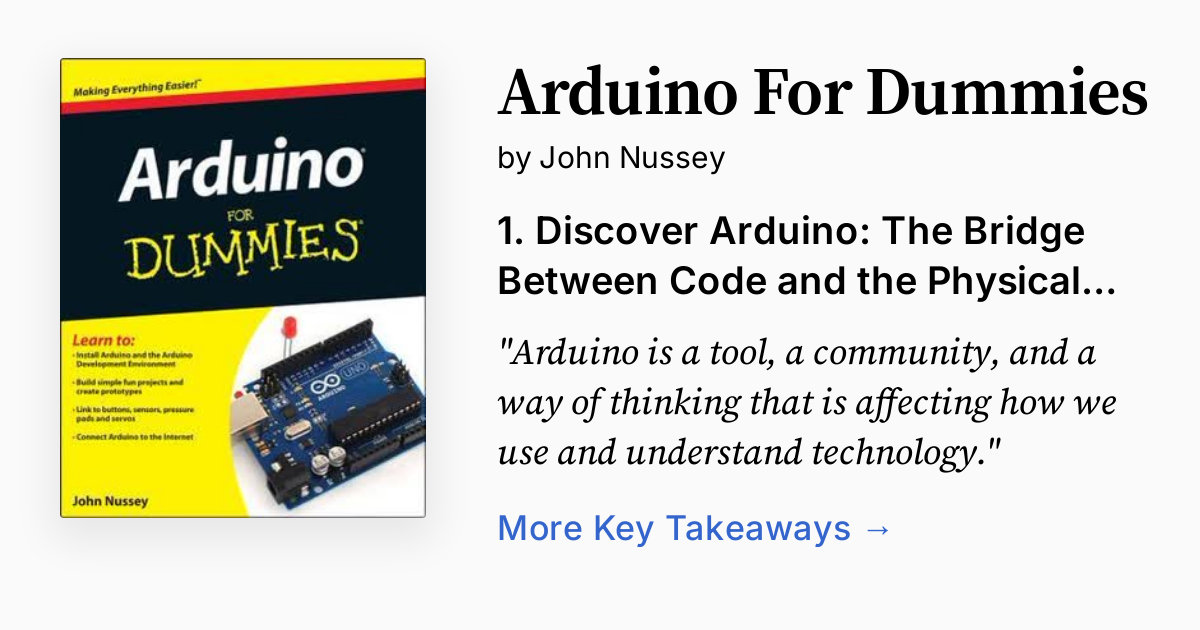 Arduino For Dummies | Summary, Quotes, Audio