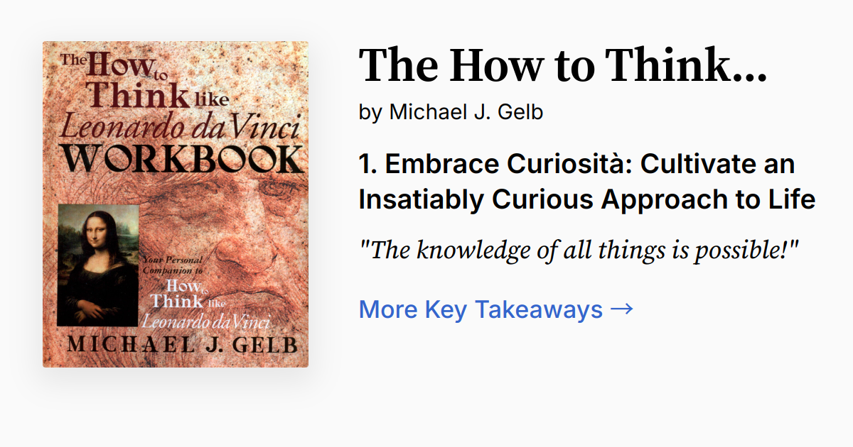 The How to Think Like Leonardo da Vinci Workbook | Summary, Audio, Quotes