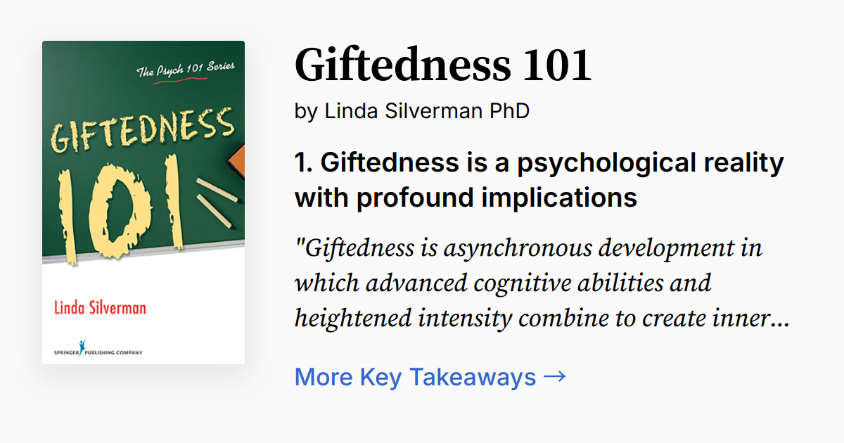 Giftedness 101 by Linda Kreger Silverman | Summary, Quotes, FAQ, Audio