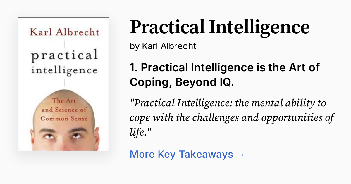 Practical Intelligence | Summary, Audio, Quotes