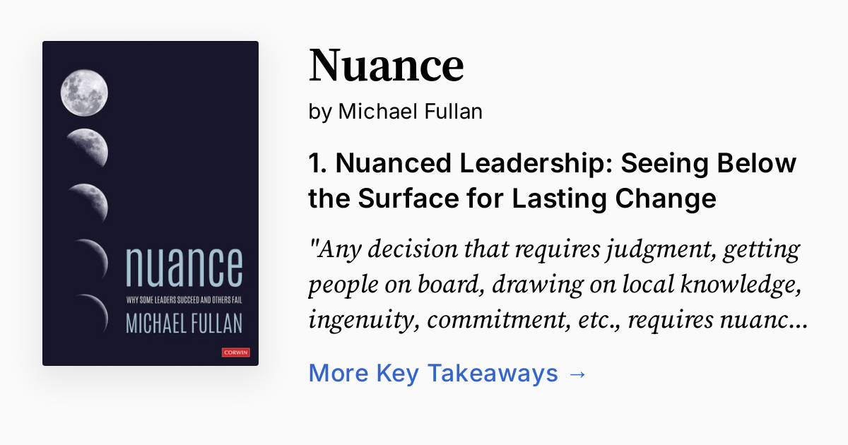 Nuance by Michael Fullan | Summary, Audio, Quotes, FAQ