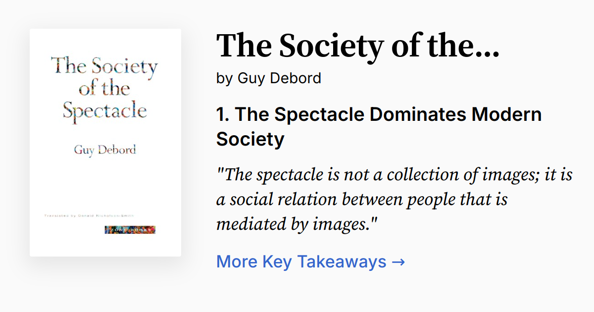 The Society of the Spectacle | Summary, Quotes, FAQ, Audio