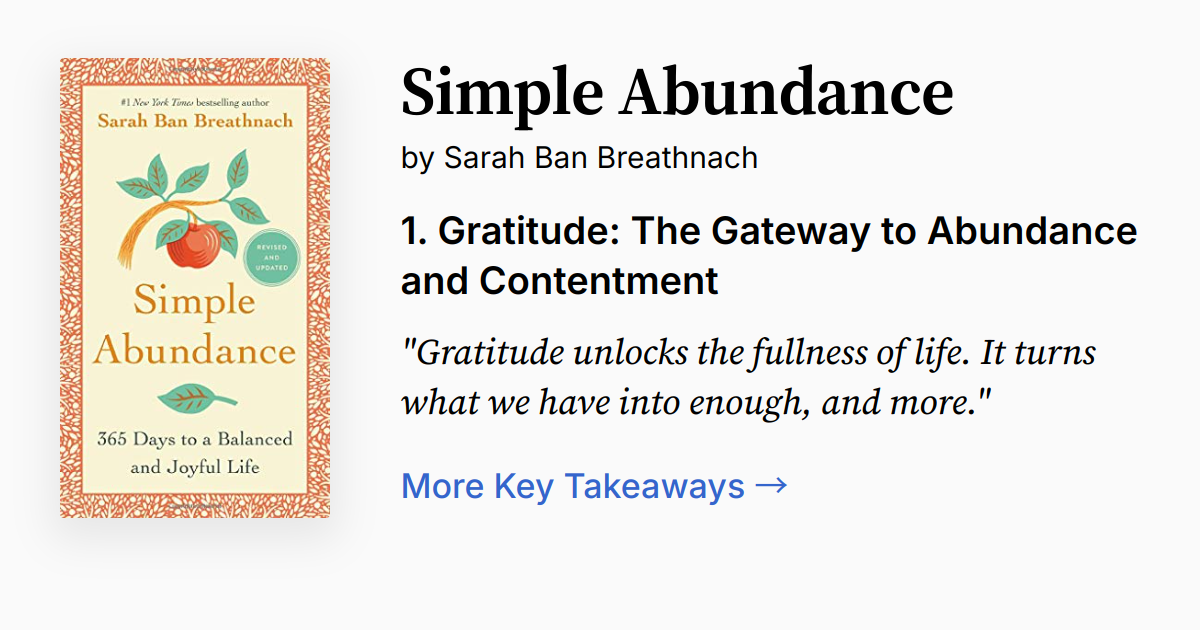 Simple Abundance | Summary, Audio, Quotes, FAQ