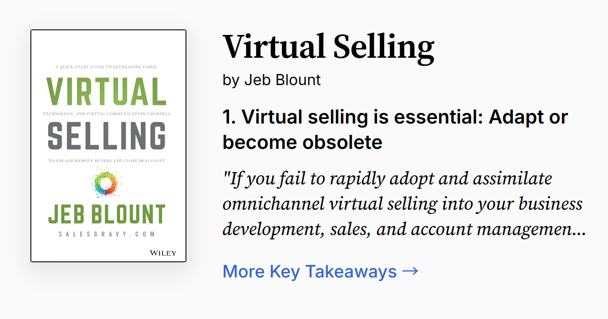 Virtual Selling | Summary, Audio, Quotes, FAQ