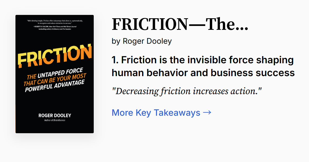FRICTION―The Untapped Force That Can Be Your Most Powerful Advantage ...